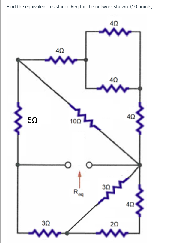 Solved Find the equivalent resistance Req for the network | Chegg.com