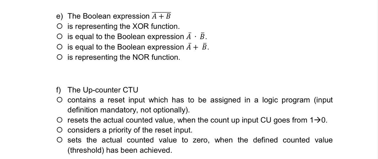 Solved Mark the correct answers / statements with a cross. | Chegg.com