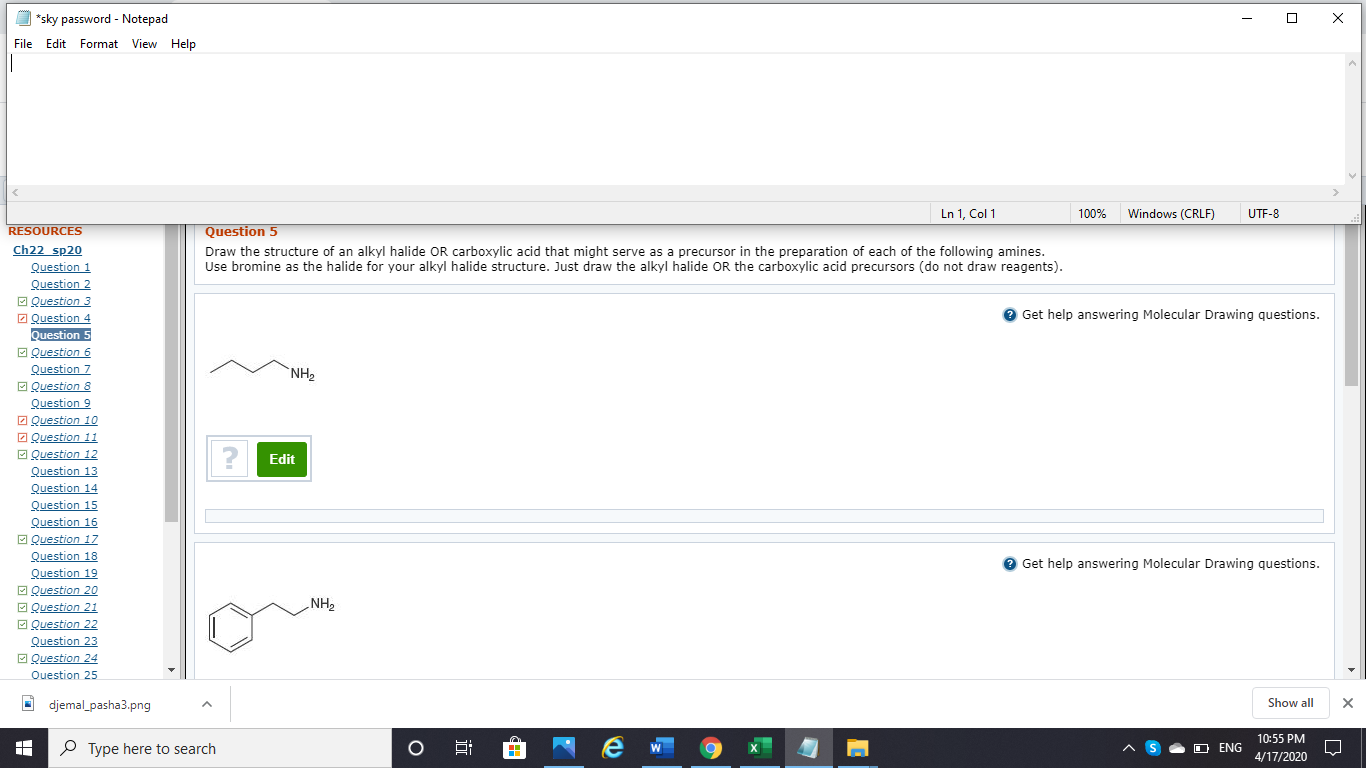 Solved - O X *sky password - Notepad File Edit Format View | Chegg.com