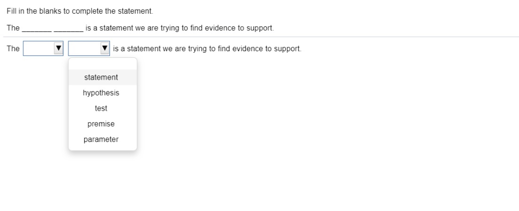 Solved Fill in the blanks to complete the statement. The The | Chegg.com