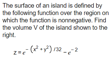 Solved The surface of an island is defined by the following | Chegg.com