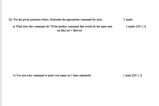 Solved Q2. For the given questions below, formulate the | Chegg.com