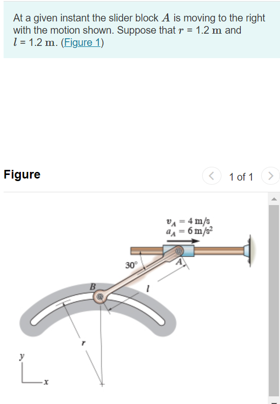 Solved At a given instant the slider block A is moving to | Chegg.com