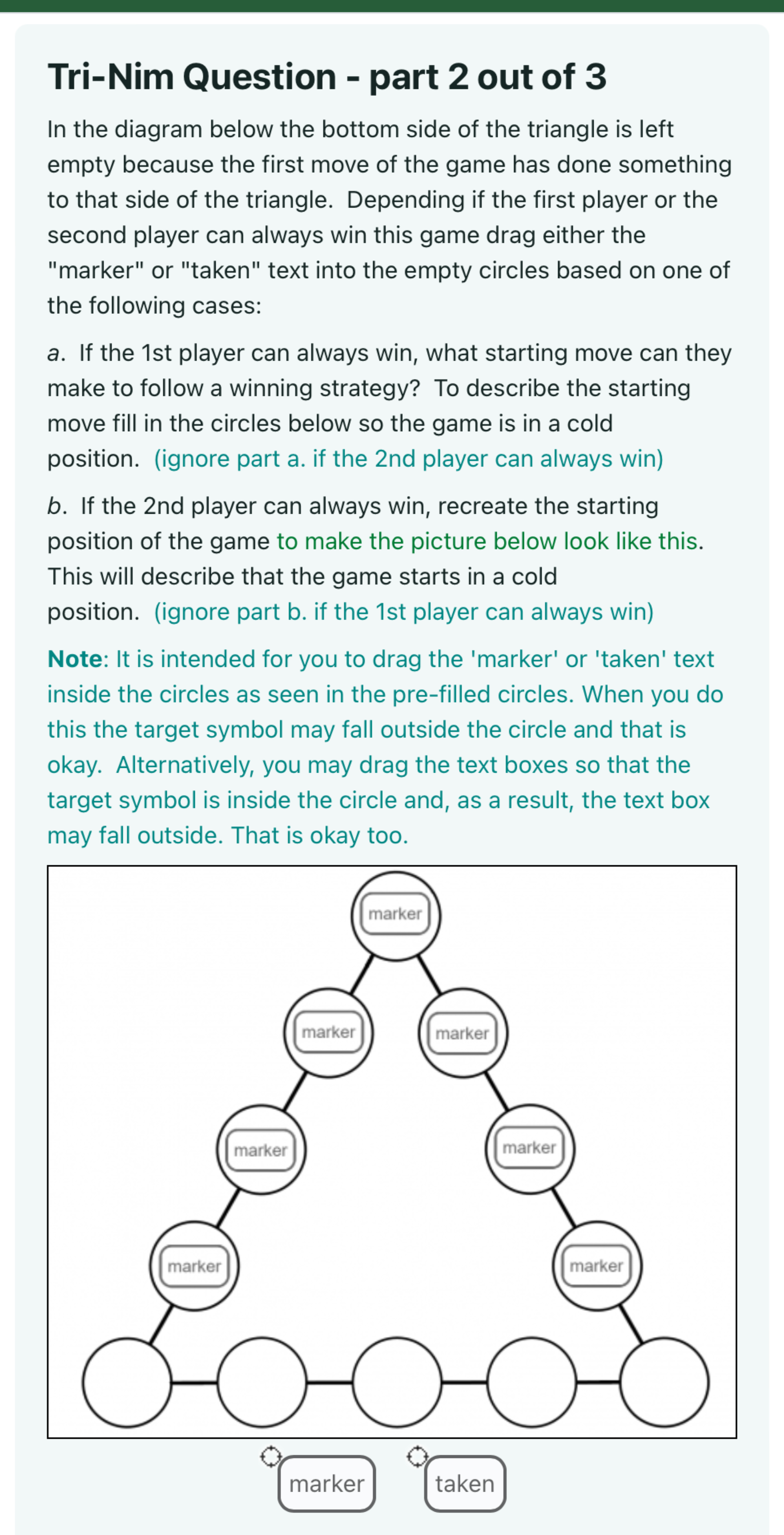 Solved Tri-Nim Question - ﻿part 2 ﻿out of 3In the diagram | Chegg.com