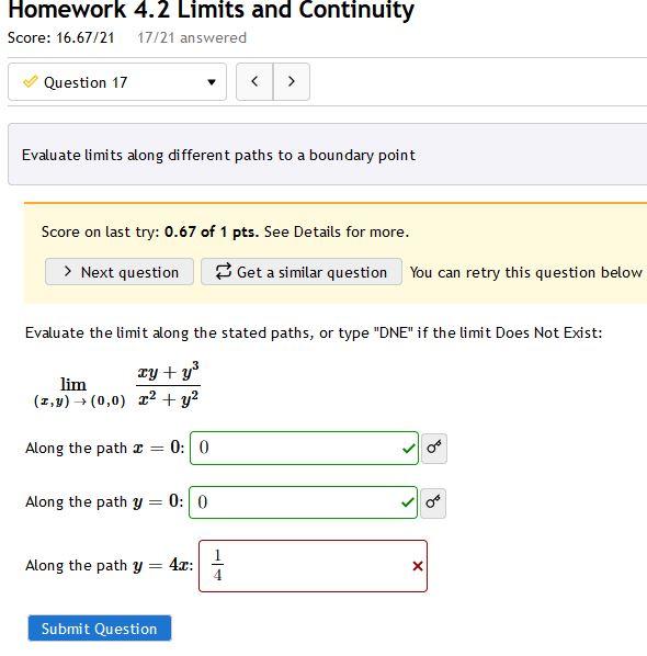 Solved Homework 4.2 Limits and Continuity Score: | Chegg.com