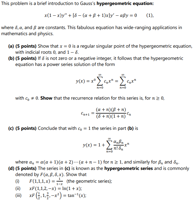 Solved This problem is a brief introduction to Gauss's | Chegg.com