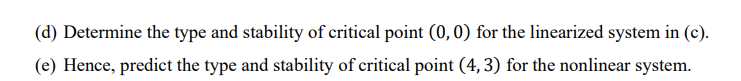 Solved = Given an autonomous nonlinear (almost linear) | Chegg.com
