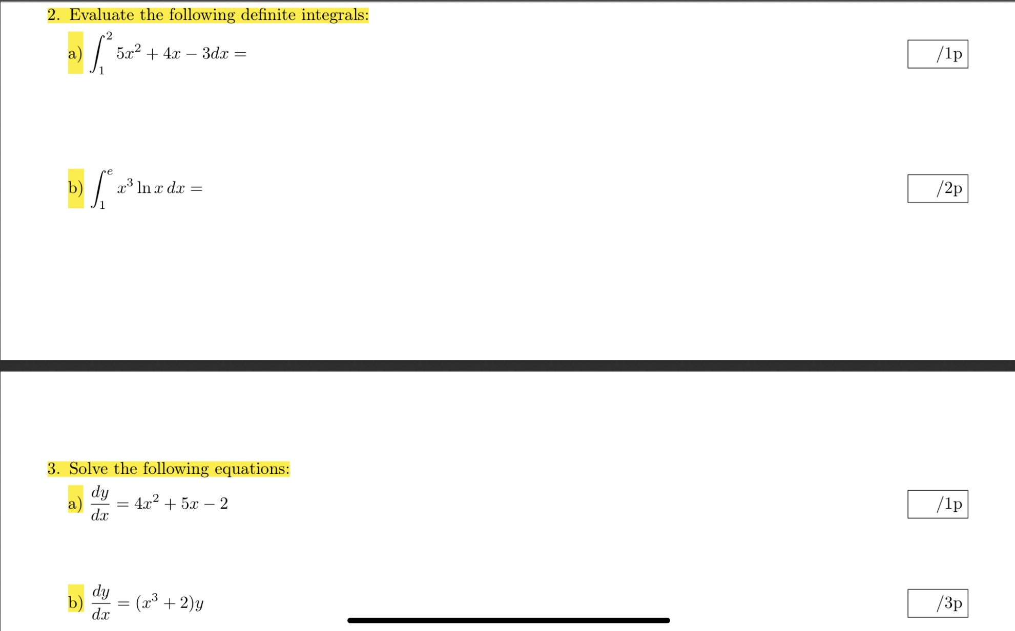 Solved Evaluate the following definite | Chegg.com