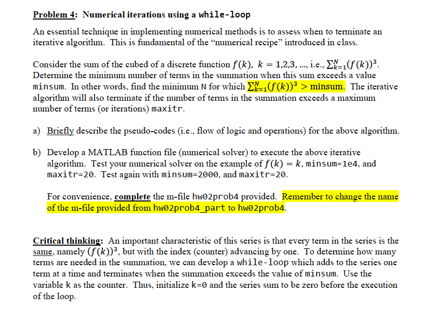 Solved the m file : function [total, N] = | Chegg.com