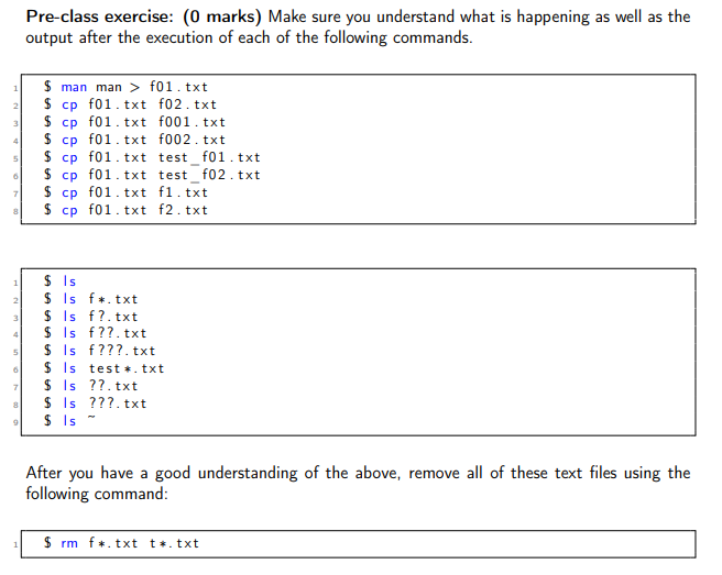 Solved Pre-class exercise: (0 marks) Make sure you | Chegg.com
