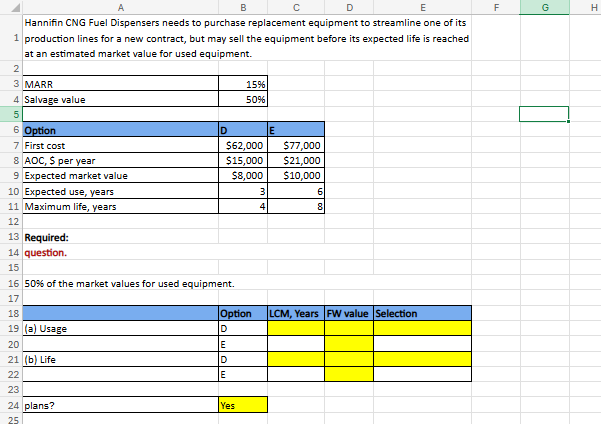 I am asking for this solution to the excel file. | Chegg.com