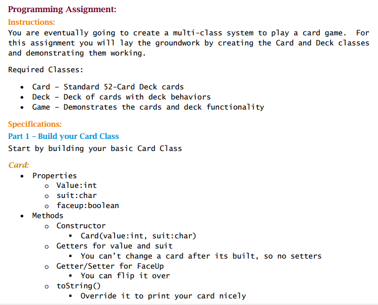 Programming Assignment: Instructions: You are | Chegg.com