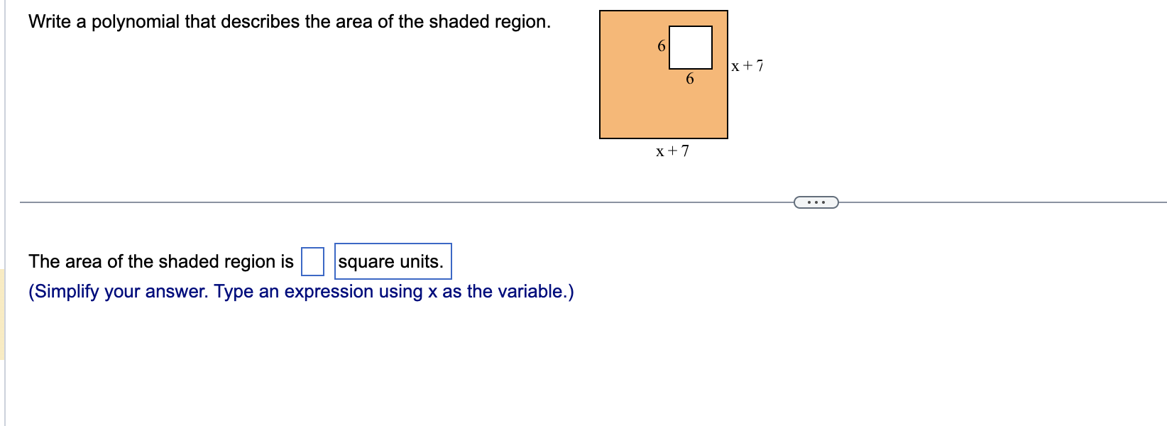 Solved Write a polynomial that describes the area of the | Chegg.com