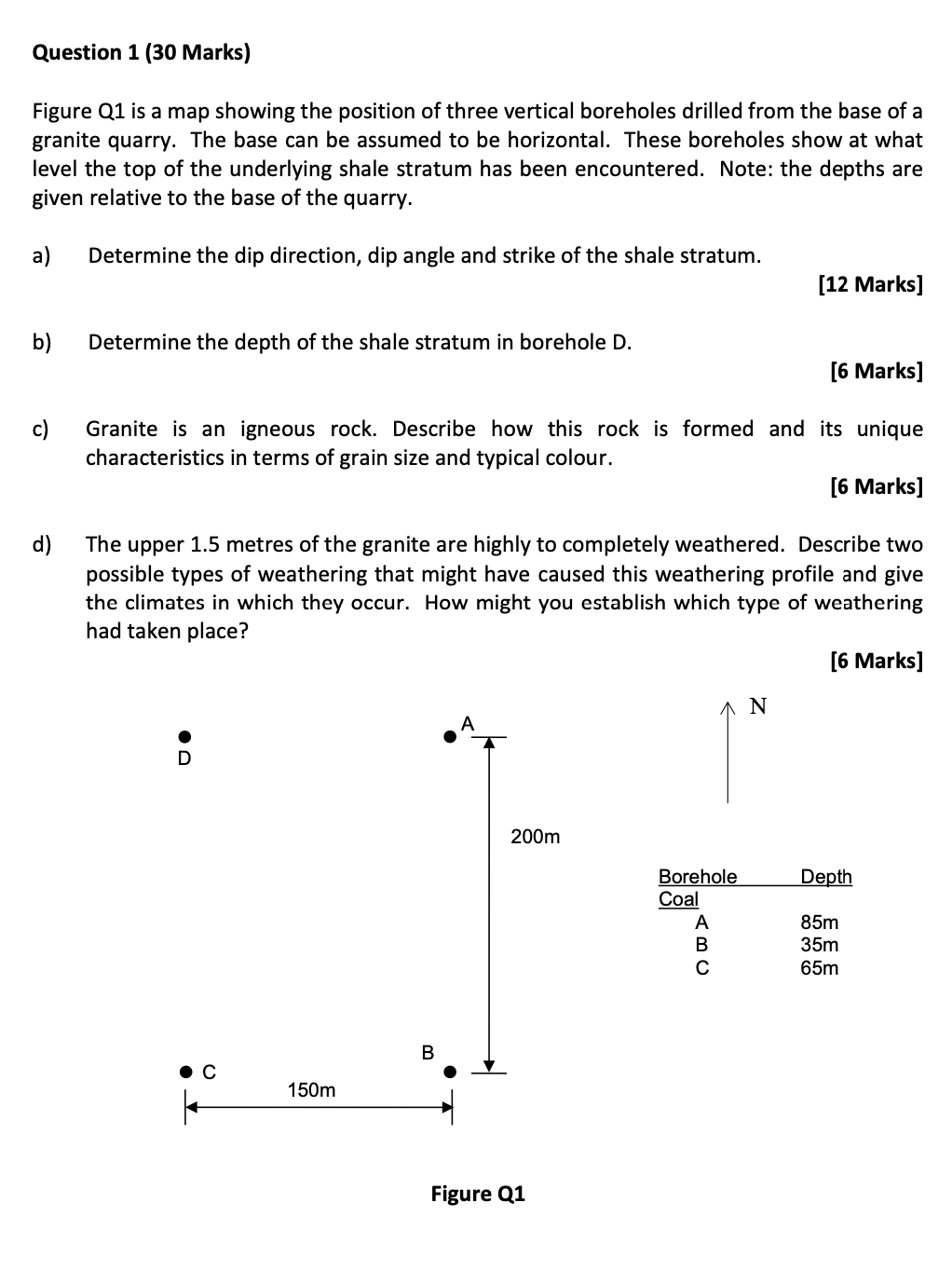 Solved Question 1 ﻿Figure Q1 ﻿is a map showing the position | Chegg.com