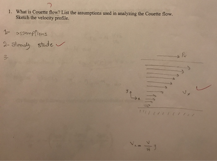 Solved What is Couette flow? List the assumptions used in | Chegg.com