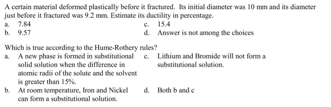 Solved A certain material deformed plastically before it | Chegg.com