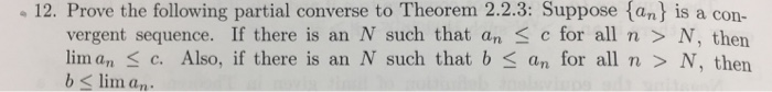 Solved Prove the following partial converse to Theorem | Chegg.com