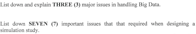 Solved List down and explain THREE (3) major issues in | Chegg.com