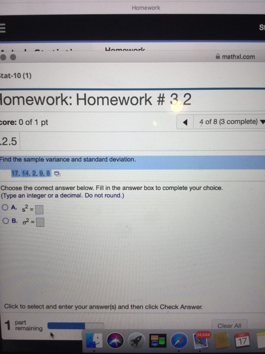 Solved Homework St 슬 mathxl.com tat-10 (1) lomework: | Chegg.com