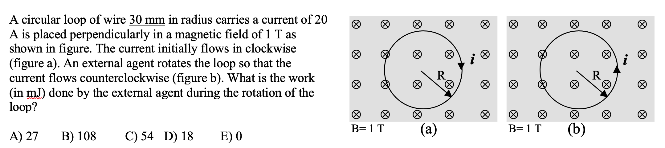 Solved A circular loop of wire 30 mm in radius carries a | Chegg.com