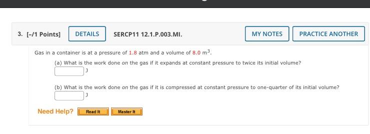 Solved Gas in a container is at a pressure of 1.8 atm and a | Chegg.com
