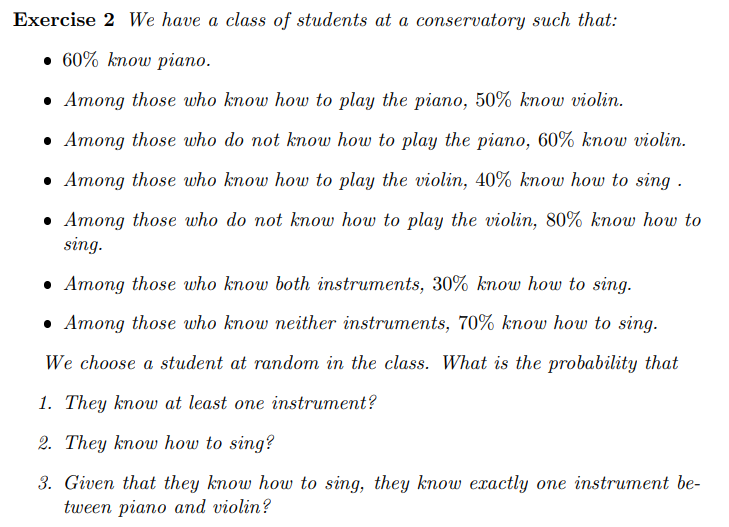 Solved Exercise 2 We have a class of students at a | Chegg.com