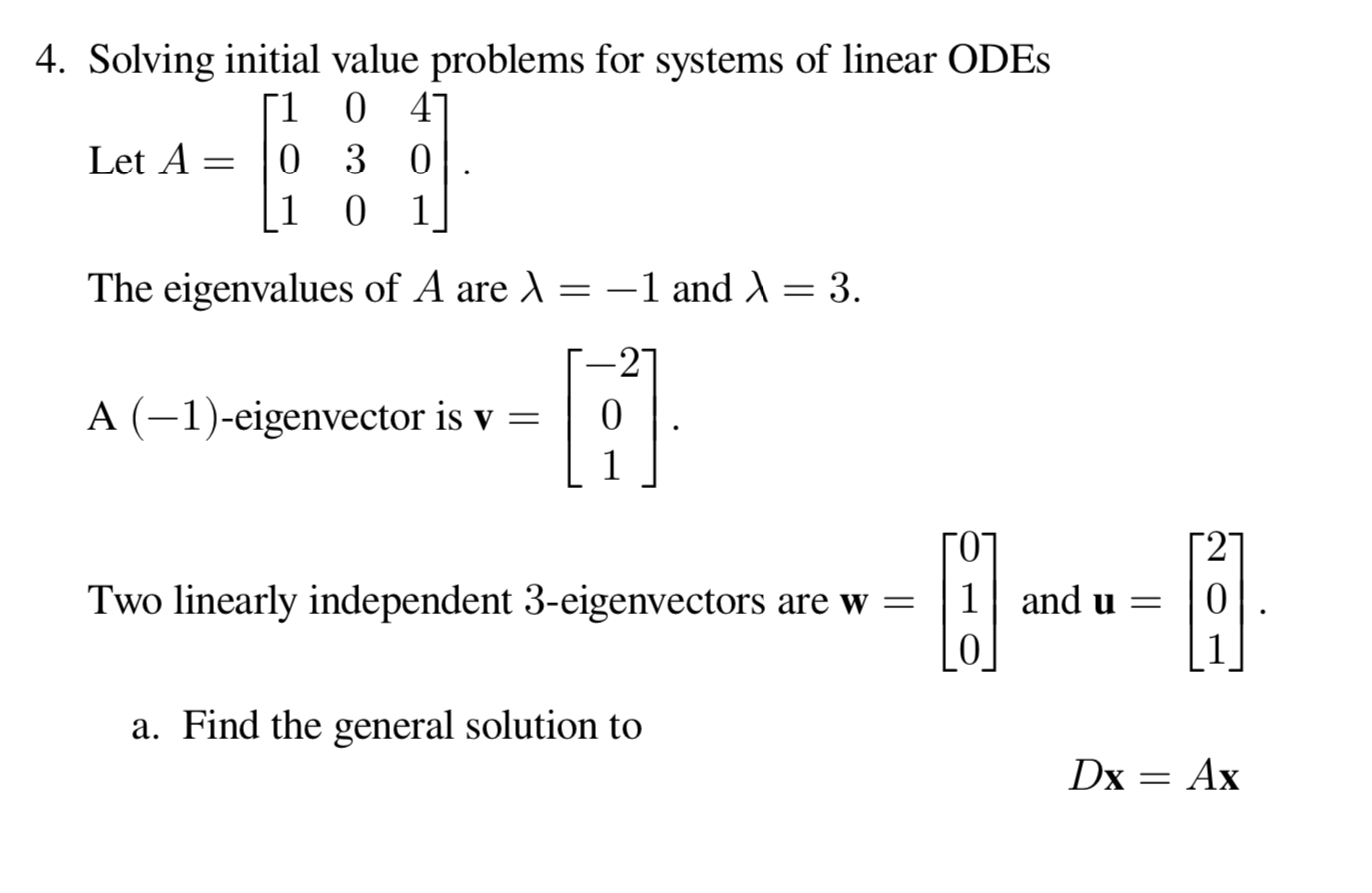 Solved Solving initial value problems for systems of linear | Chegg.com