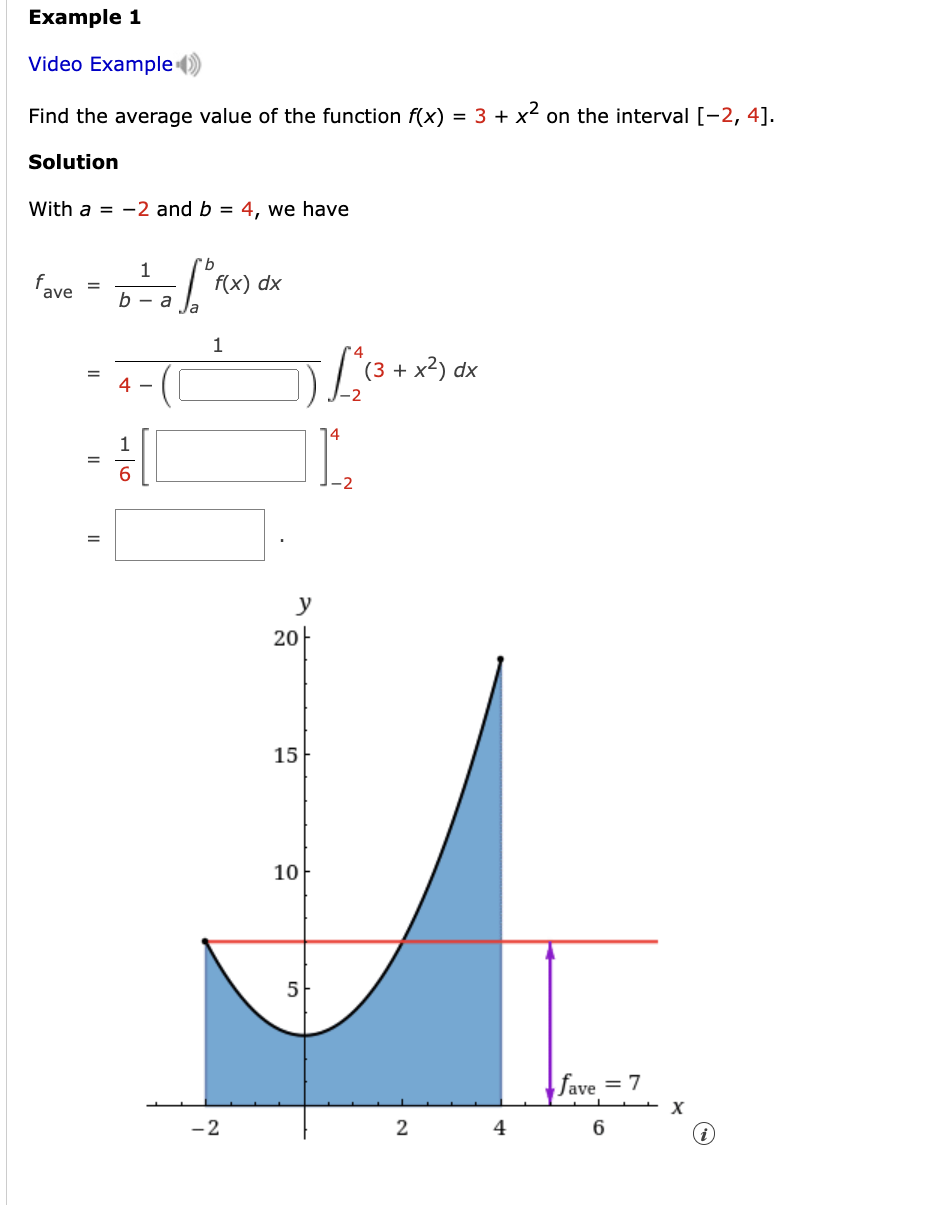 Solved Find the average value of the function f(x)=3+x2 on | Chegg.com