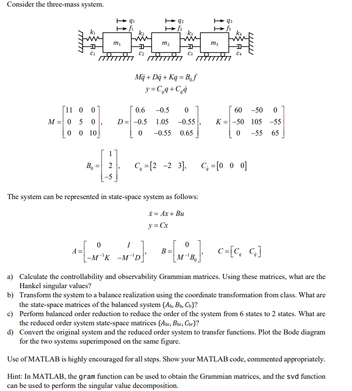 Solved Consider the three-mass system. | Chegg.com