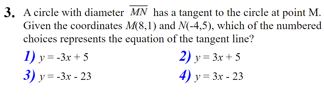 [Solved]: 3. A circle with diameter ( overline{M N} ) h