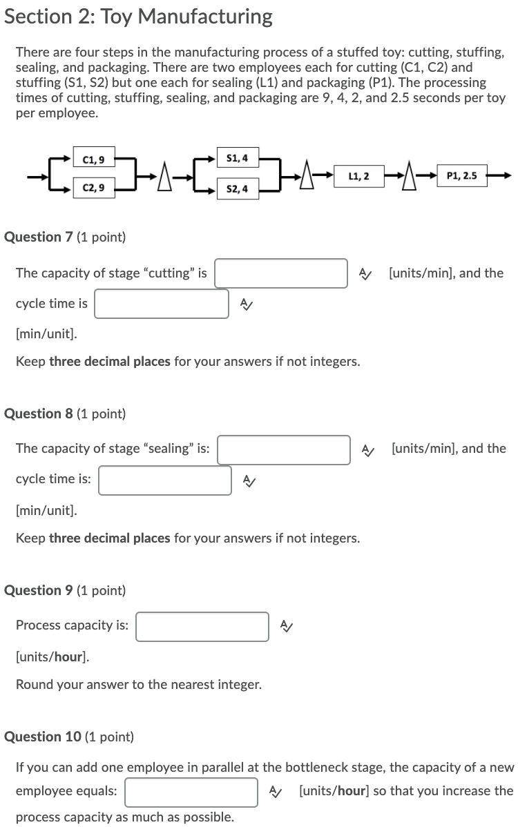 Solved Section 2: Toy Manufacturing There are four steps in | Chegg.com