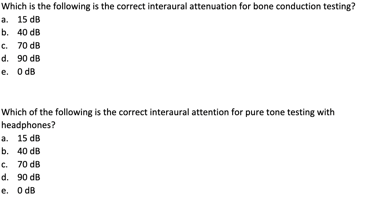 Solved Which is the following is the correct interaural | Chegg.com