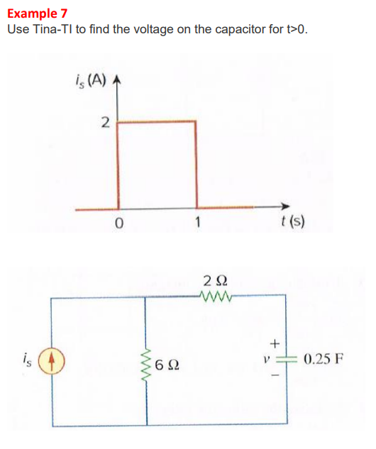 Solved Example 7 Use Tina-TI to find the voltage on the | Chegg.com