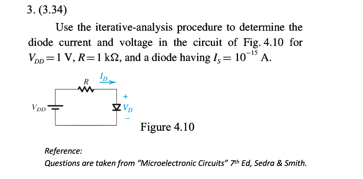 Solved 3. (3.34) Use the iterative-analysis procedure to | Chegg.com