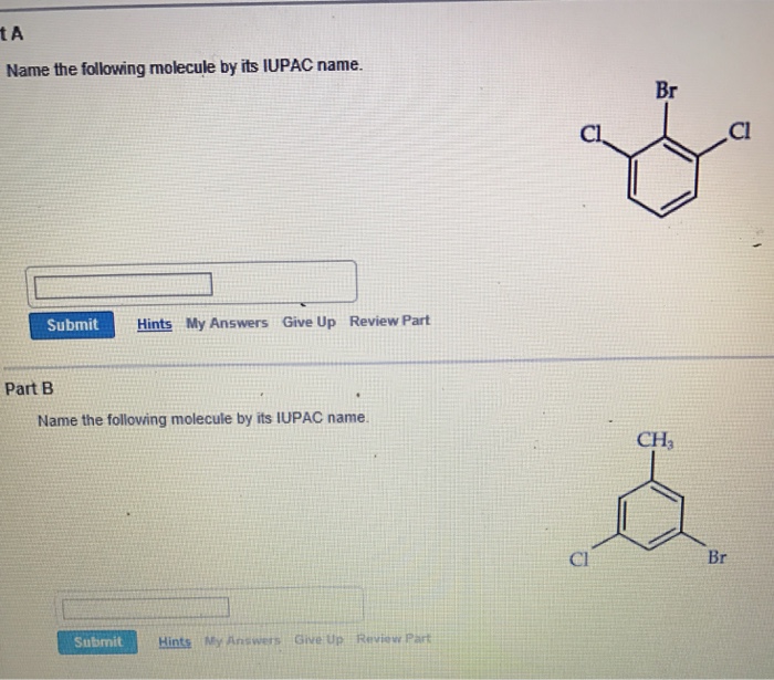 Solved Name the following molecule by its IUPAC name. Name | Chegg.com
