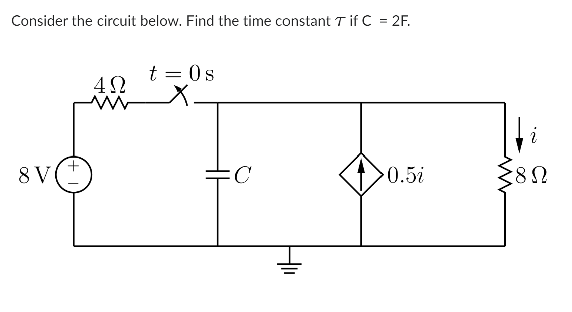 Solved Consider the circuit below. Find the time constant τ | Chegg.com