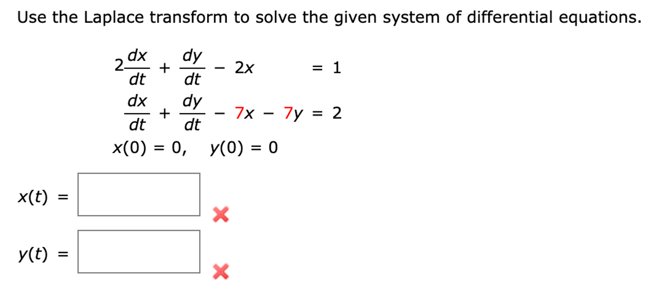 Solved Use the Laplace transform to ﻿solve the given system | Chegg.com