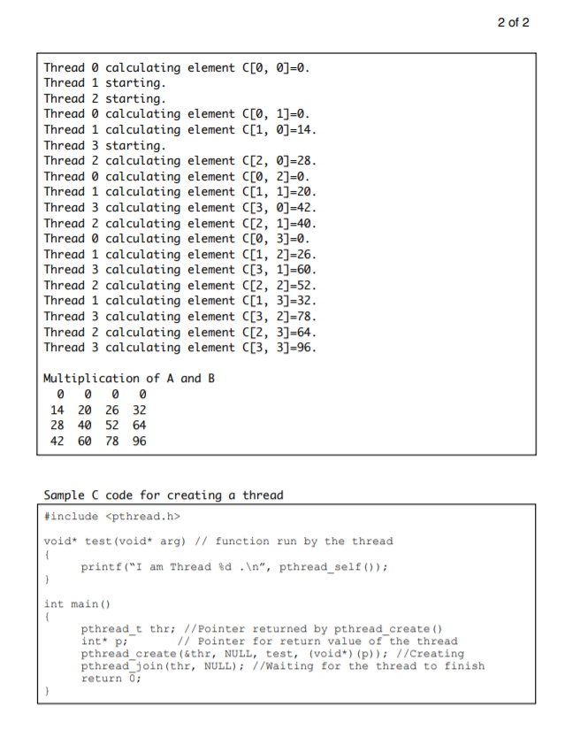 1 of 2 CS330 Name: Programming Project # 2 (Threads | Chegg.com