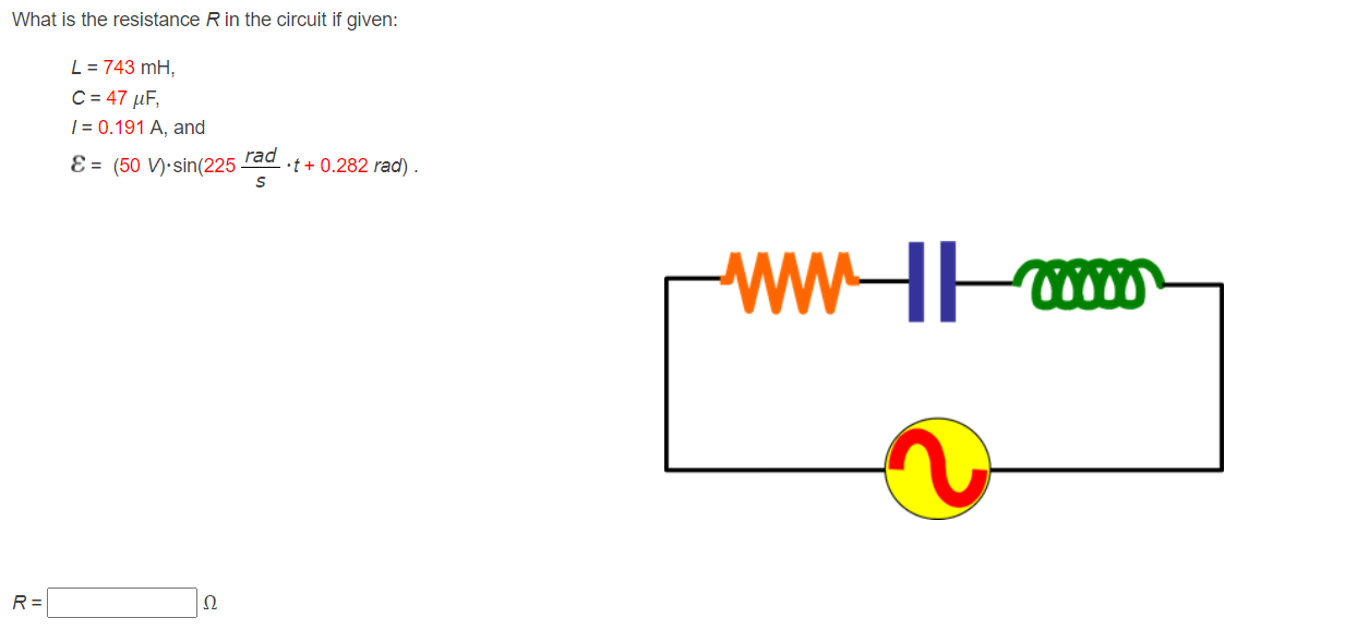 Solved Given a series RLC AC circuit with: | Chegg.com