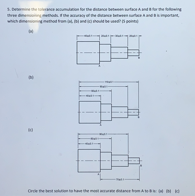 Solved 5. Determine the tolerance accumulation for the | Chegg.com