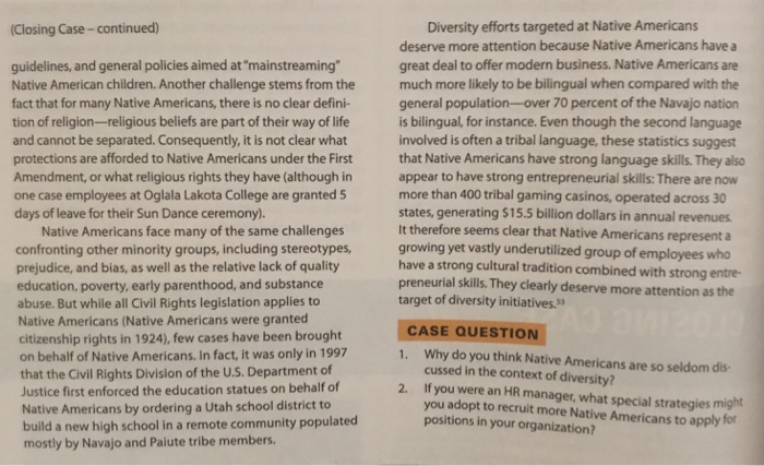 Solved Read the closing case and answer the questions in | Chegg.com