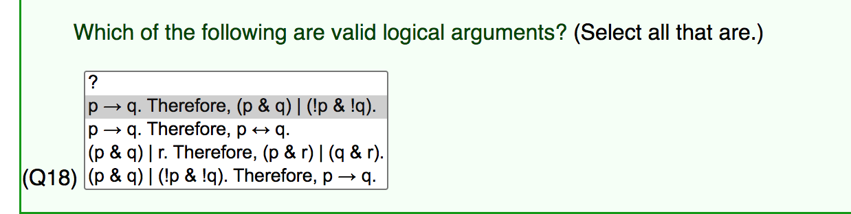 Solved Which of the following are valid logical arguments? | Chegg.com