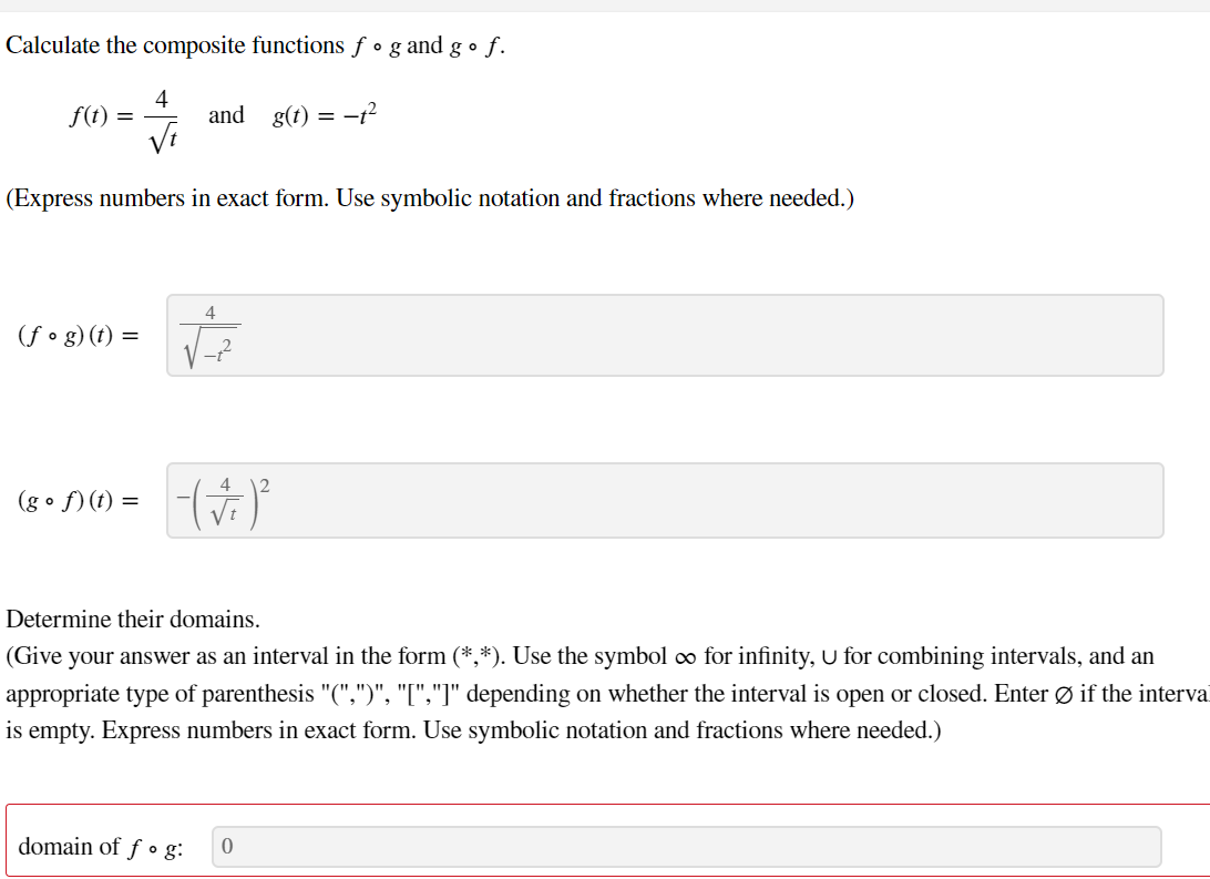 Solved Calculate the composite functions fog and go f. f(t) | Chegg.com