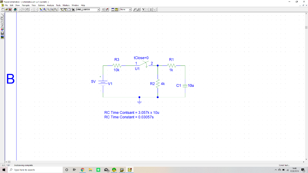 Solved Use PSpice to plot v C ( t), the voltage across the | Chegg.com