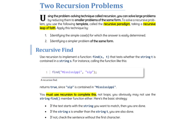 Solved Two Recursion Problems U sing the problem-solving | Chegg.com