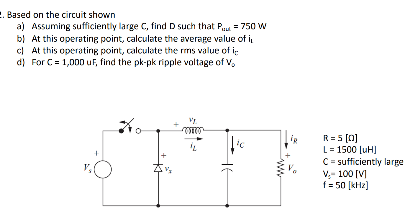 Solved Based on the circuit showna) ﻿Assuming sufficiently | Chegg.com