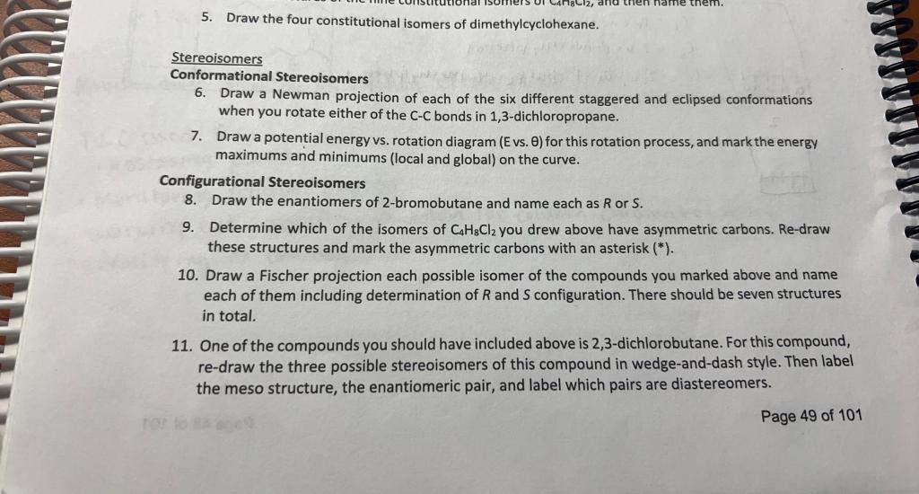 Solved 5. Draw the four constitutional isomers of | Chegg.com