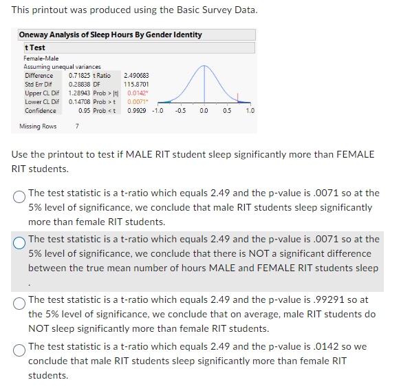 Solved This printout was produced using the Basic Survey | Chegg.com