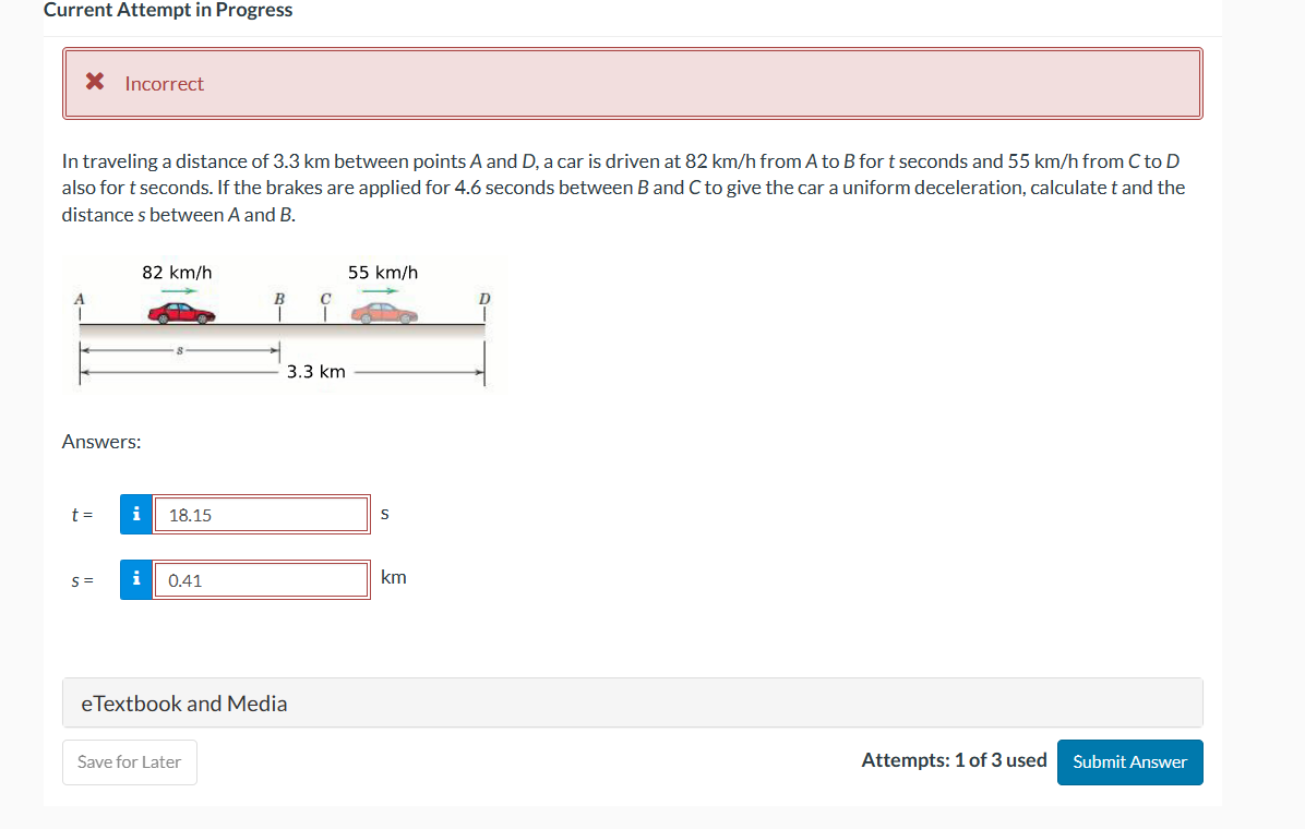 Solved In traveling a distance of 3.3 km between points A | Chegg.com