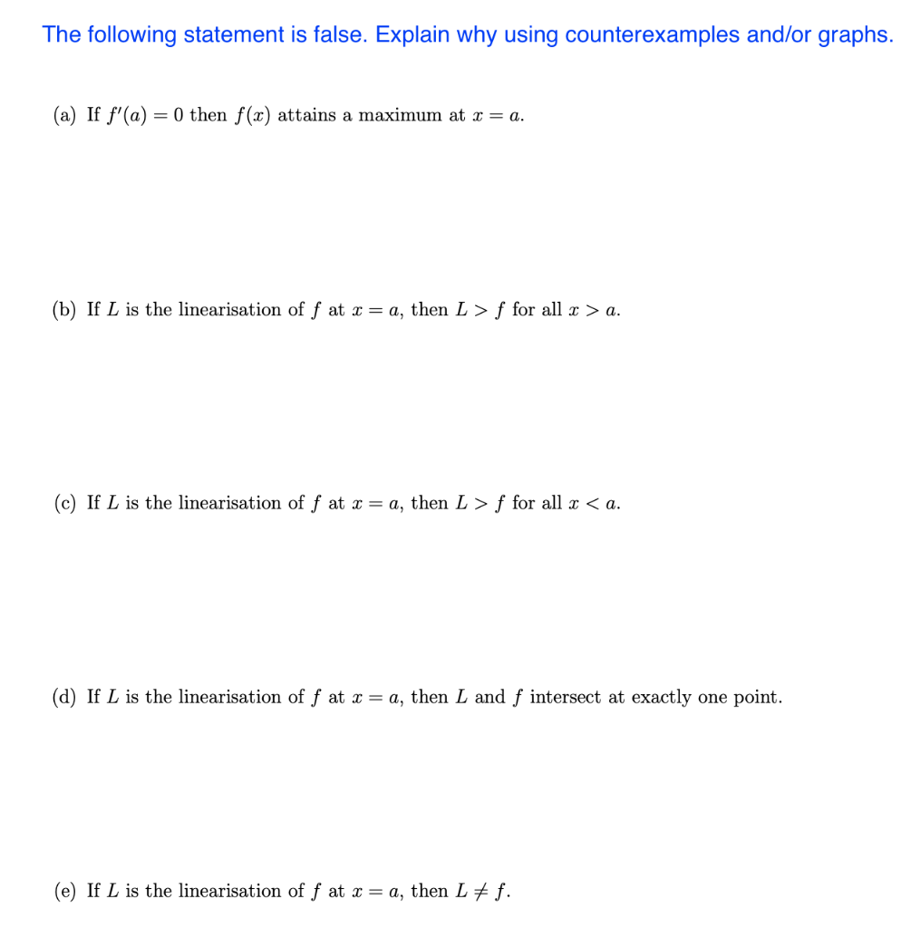 Solved The following statement is false. Explain why using | Chegg.com